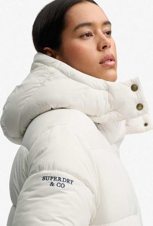 Superdry Premium Ripstop-Steppjacke in Wollwei&szlig;