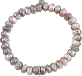 Sydney Evan bracelet Rondelle en or 14ct pav&eacute; de diamant