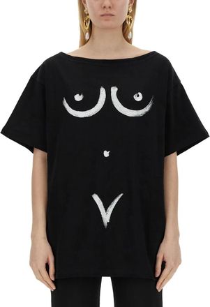 Moschino Femme, Tops, Noir, Taille: 36 FR Logo T-Shirt