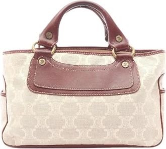 Celine Sac &agrave; main Pre-owned Boogie Bag en toile et cuir - Femme - Pre-owned - Beige - Taille: ONE Size