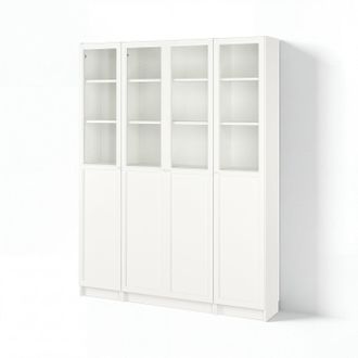 IKEA BILLY / OXBERG Regalkombi. mit Paneel-/Vitrt&uuml;ren