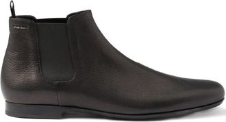 Prada round-toe leather Chelsea boots - Noir