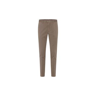 Oscar Jacobson Schmale Twillhose in Dunkelblau - - Trousers - Herren - Beige - S