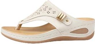 Generic Sandales orthop&eacute;diques compens&eacute;es pour femme - Tongs antid&eacute;rapantes avec soutien de la vo&ucirc;te plantaire - Chaussures de mariage &agrave; enfiler - Bout ouvert