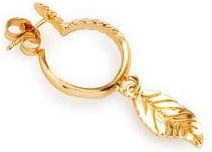 Emanuele Bicocchi Boucle doreille feuille en argent plaqu&eacute; Or