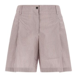 Brunello Cucinelli Striped Cotton Blend Shorts - - Shorts - Damen - Mehrfarbig - S
