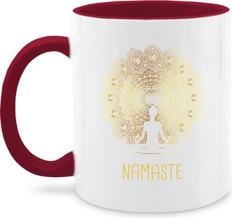 Shirtracer Tasse Tassen 325ml - Namaste Yoga Chakra Mandala - 325 ml - Bordeauxrot - teetasse spirituell yoga-tasse joga fans kindertasse spirituelle yoga+tasse 