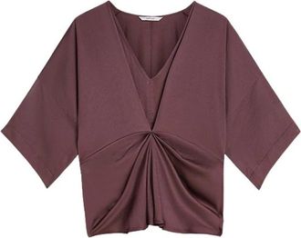 Summum Femme, Blouses et Chemises, Rouge, Taille: 40 FR Top Effet Soie