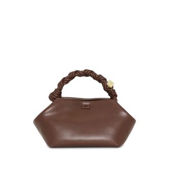 Ganni Femme, Sacs, Brun, Taille: ONE Size Sac &agrave; Bandouli&egrave;re en Cuir Marron avec Logo