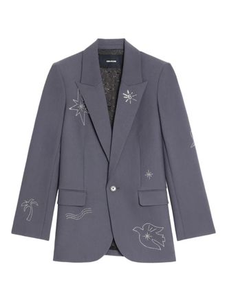 Zadig&Voltaire blazer &agrave; ornements - Gris