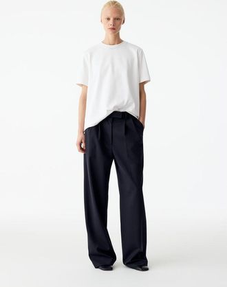 Arket Elegante Hose Aus Wollmischung -Blau