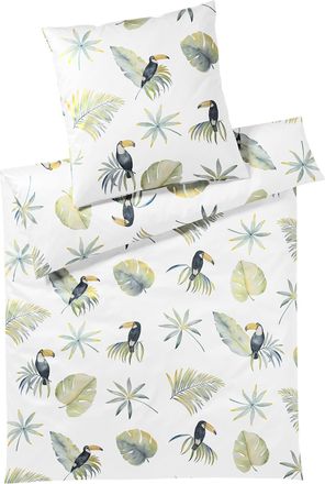 Elegante Satin Bettwäsche Tukan 2358, Gr. 135x200 cm + 80x80 cm, Fb. 0