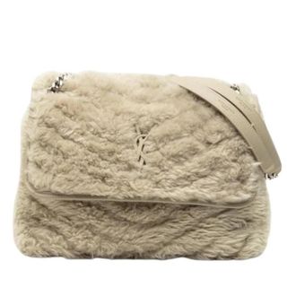 Saint Laurent Pre-owned Shearling Schultertasche - - Pre-owned - Damen - Beige - ONE SIZE
