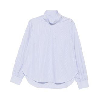 Nine In The Morning Hemd mit vertikalen Streifen und hohem Kragen - - Blouses & Shirts - Damen - Blau - M
