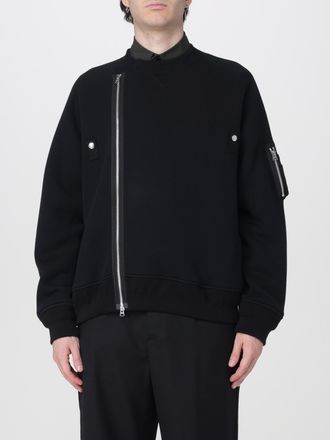 sacai Sweat &agrave; col rond en coton m&eacute;lang&eacute; avec zips lat&eacute;raux