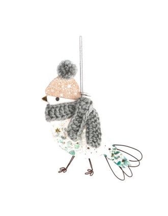 Good old Friends Wintervogel Blumen/Sterne, Grauer Schal