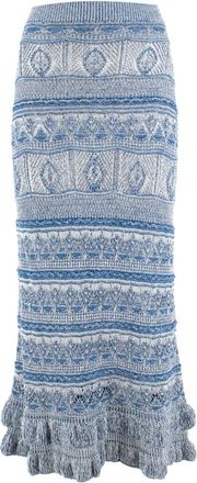 Etro Femme, Jupes, Bleu, Taille: 40 FR Jacquard Knit Skirt