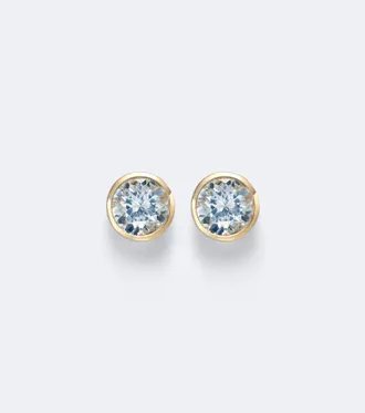 Sydney Evan Ohrringe Icon aus 14kt Gelbgold mit Aquamarinen