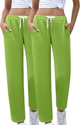 Generic Lot de 2 Pantalon De Running Femme Chic &Eacute;t&eacute; Pant Longue Stretch Tendance Comfy Streetwear D&eacute;tente Mode Costume Classique Basique Taille Elastique 2026