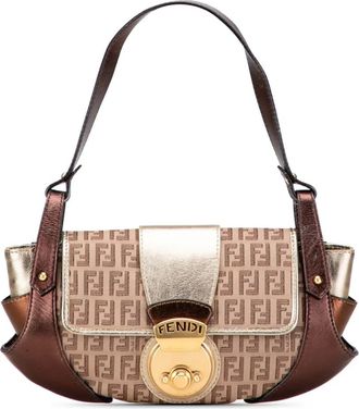 Fendi sac porté épaule en toile Zucchino (2000-2010) - Marron