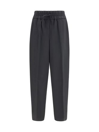 Ami Fleece Wool, Relaxed Fit Trousers - Black
