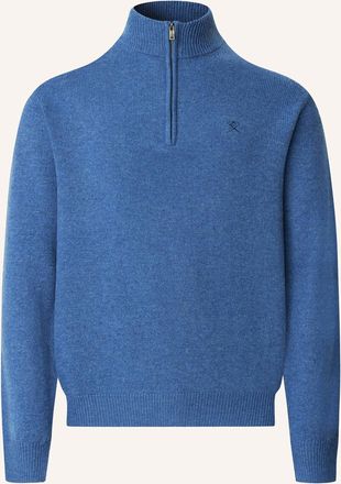 Hackett Pullover Lambswool Hzip blau