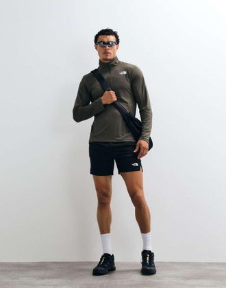 The North Face Training 24/7 - Top &agrave; col zipp&eacute; et logo - Kaki-Vert