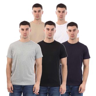 Duck and Cover Frankinz T-Shirt f&uuml;r Herren (5er-Pack) (Schwarz/Grau/Wei&szlig;/Beige)