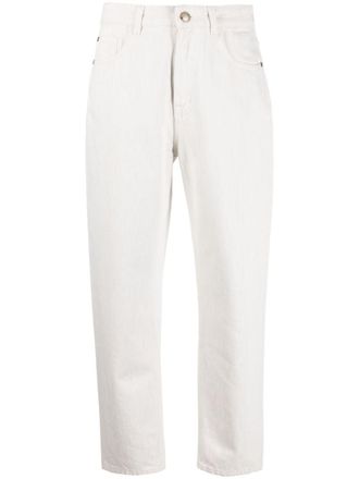 Moorer pantalon slim &agrave; coup courte - Blanc