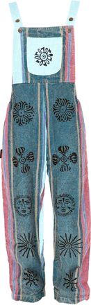 Guru Shop Latzhose, Ethno Style Boho Oversize Einteiler, Overall - Petrol, Damen, Baumwolle, Size:S