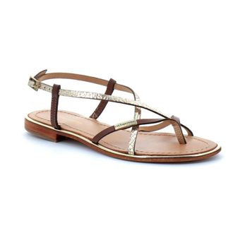 Les Tropeziennes Femme, Chaussures, Brun, Taille: 40 EU LES Tropeziennes - Monaco or/craquele 42714