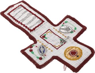 NUOBESTY Tragbarer Kleiner Gebetsteppich mit Kreuz Faltbare Gebetsdecke in Wei&szlig; Kompakte Andachtsmatte mit Aufbewahrungstasche f&uuml;r Reisen und T&auml;gliche Spiritue