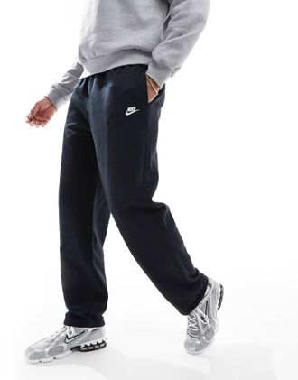 Nike Club - Pantalon de jogging droit en tissu &eacute;ponge - Noir