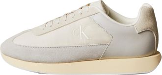 Calvin Klein Damen Retro Runner Laceup Wingt Mix Yw0Yw02061 Low Top, BEIGE (Dk Ecru/Pearl Grey/Marshmallow), 40 EU