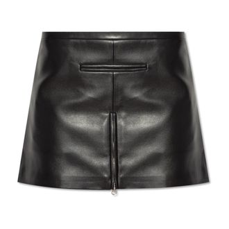 Courr&egrave;ges Ma&szlig;geschneiderter Vintage Minirock aus Leder - - Skirts - Damen - Schwarzk - S
