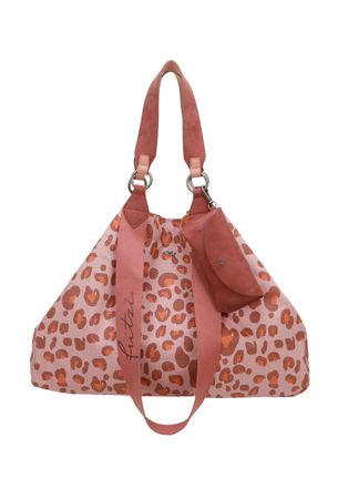 Fritzi Aus Preu&szlig;en Fritzi Izzy Canvas Leo Brick Shopper Baumwollmix Damen Handtasche Festival City Beach vegan abnehmbares Brillenetui Leoprint 36 x 50 x 16 cm, Rosa