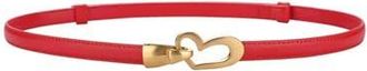 Generic Ceinture fine en cuir pour femme avec boucle dor&eacute;e r&eacute;glable pour pantalons, jeans, robes, cadeau, 2025, Rouge, 38in