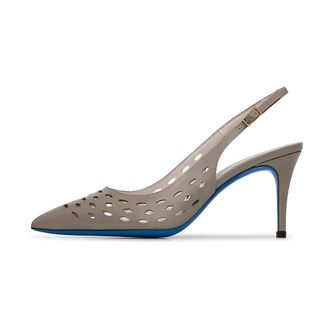 Loriblu Slingback in Schlammfarbenem Lack mit geometrischen Motiven - - Shoes - Damen - Grau - 39 EU