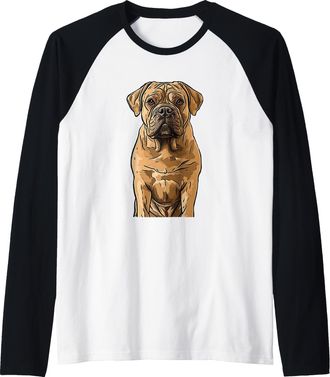 Whyitsme Design Dogue de Bordeaux Hunde-Illustration Raglan
