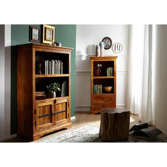 Massivmoebel24 Regal Akazie 98x40x148 honig lackiert oxford 01006