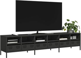 vidaXL Vidaxl - TV-Schrank Schwarz 202x39x43,5 cm Kaltgewalzter Stahl