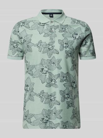 Lerros Slim Fit Poloshirt mit floralem Allover-Print