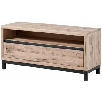 Massivmoebel24 TV-Board Wildeiche 120x40x56 bianco ge&ouml;lt VILLANDERS 212