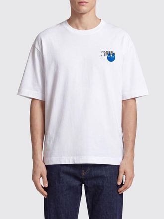 Maison Kitsun&eacute; T-shirt en coton avec imprim&eacute; graphique et logo contrastant
