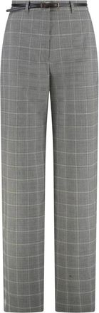 Max Mara Femme, Pantalons, Gris, Taille: 38 FR Plaid Wide Leg Pants