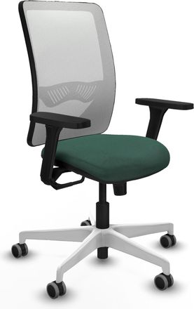 Piqueras y Crespo B&uuml;rostuhl Zulema mit 3D-Armlehnen, h&ouml;henverstellbare Lendenwirbelst&uuml;tze, ausgestattet mit Sincro 3 Positionen und Schneideschaum, Wei&szlig;/Flaschengr&uuml;n