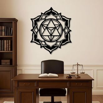 Generic Metall-Wandkunst, Sri Yantra, Dekoration mit Heiliger Geometrie, Mandala-Dekoration, Zen-Meditationszeichen, geometrische Dekoration, Moderne Wandbeh&auml;