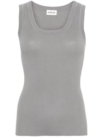 P.A.R.O.S.H. Tanktop aus geripptem Strick - Grau