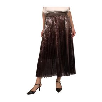 PESERICO Pliss&eacute; Midi Rock - - Skirts - Damen - Braun - M