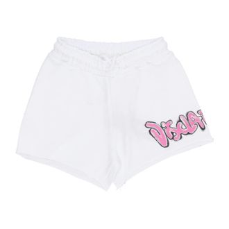 Disclaimer Wei&szlig;e Logo-Shorts Elastischer Kordelzug - - Shorts - Damen - Wei&szlig; - L